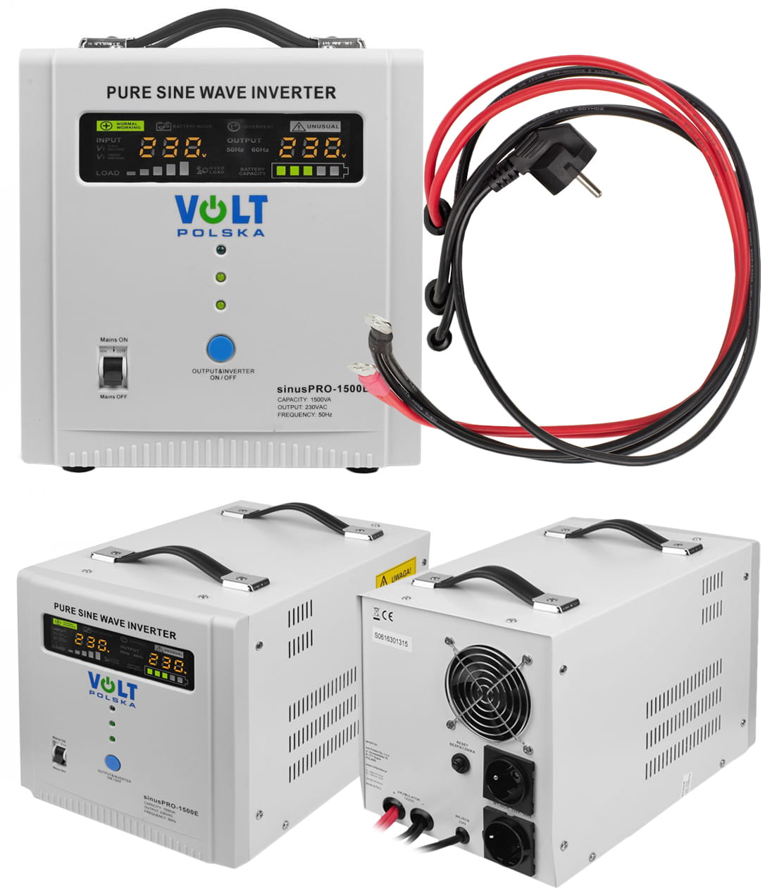 Zestaw: zasilacz Volt Sinus Pro 1500E 1500VA/1000W + akumulator Volt ...